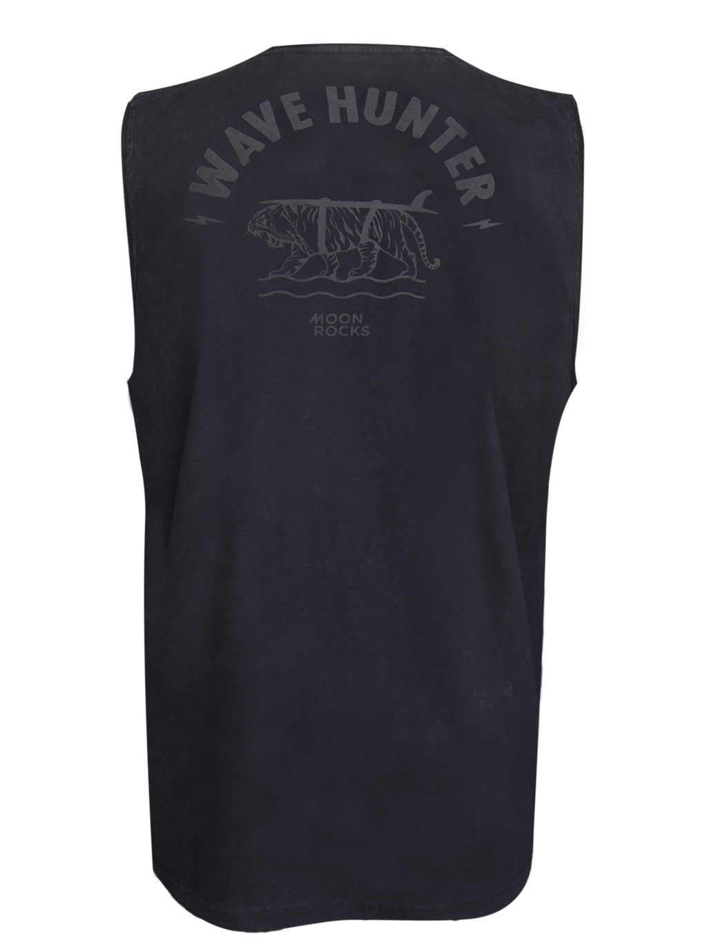 Men Singlet Black Wash Wave Hunter – MOON ROCKS